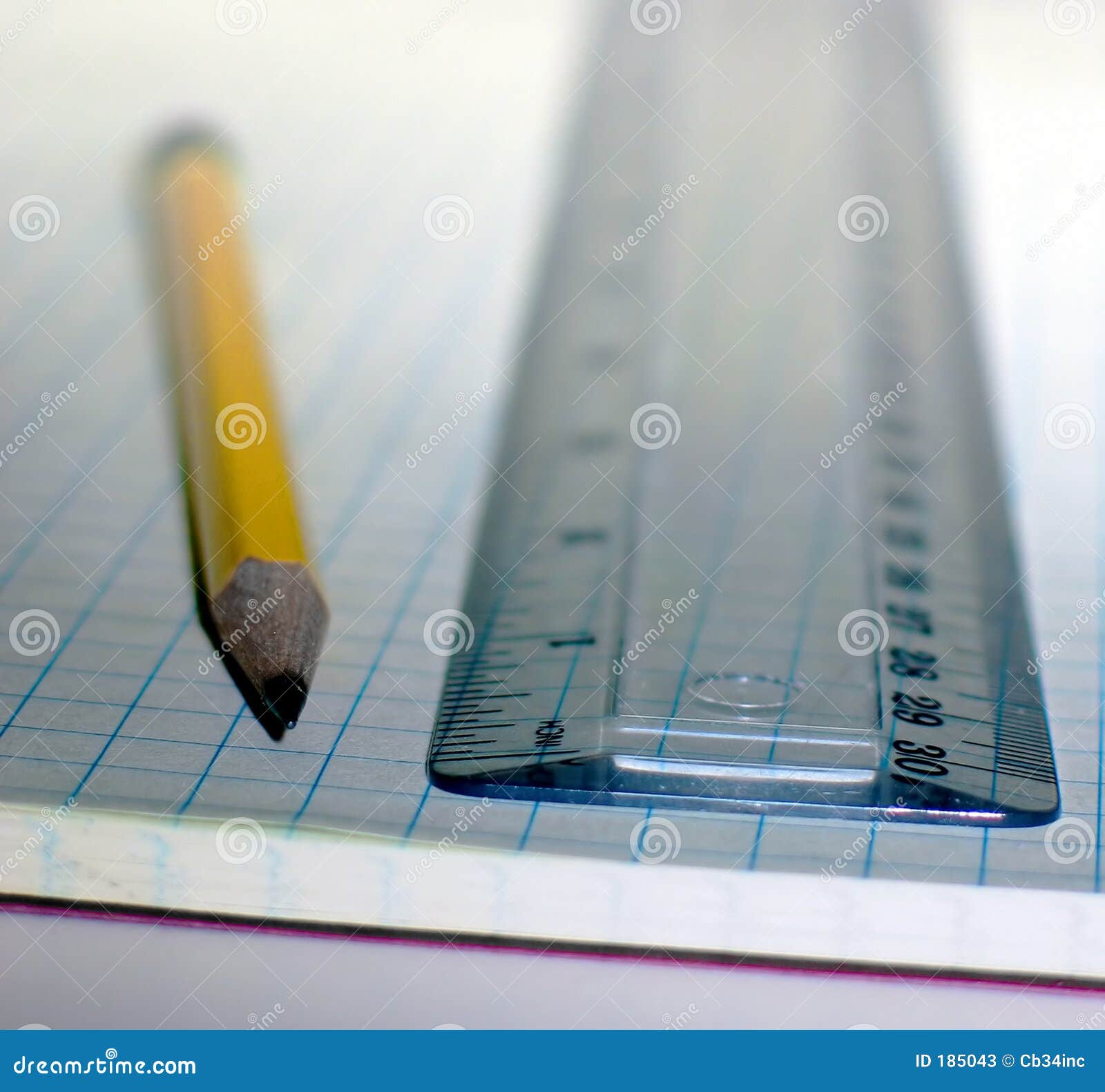 Pencil and Ruler stock image. Image of paper, office, pencil - 185043