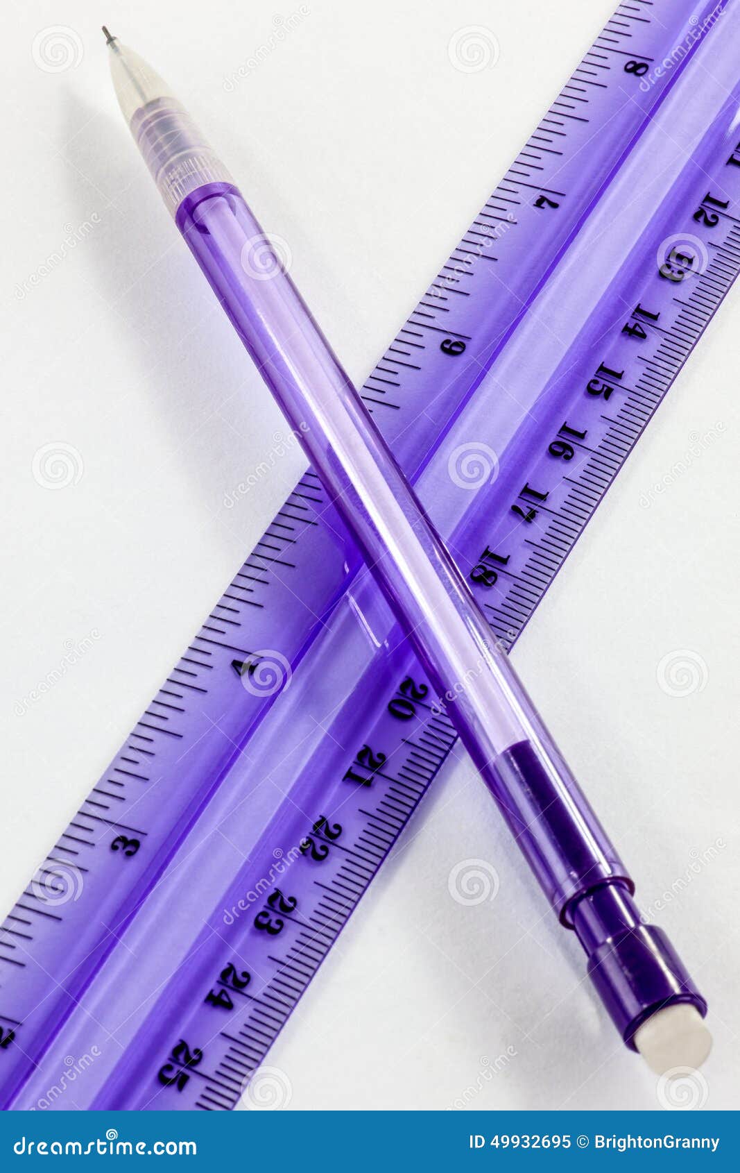 Pencil and ruler stock image. Image of accessories, measurement - 49932695