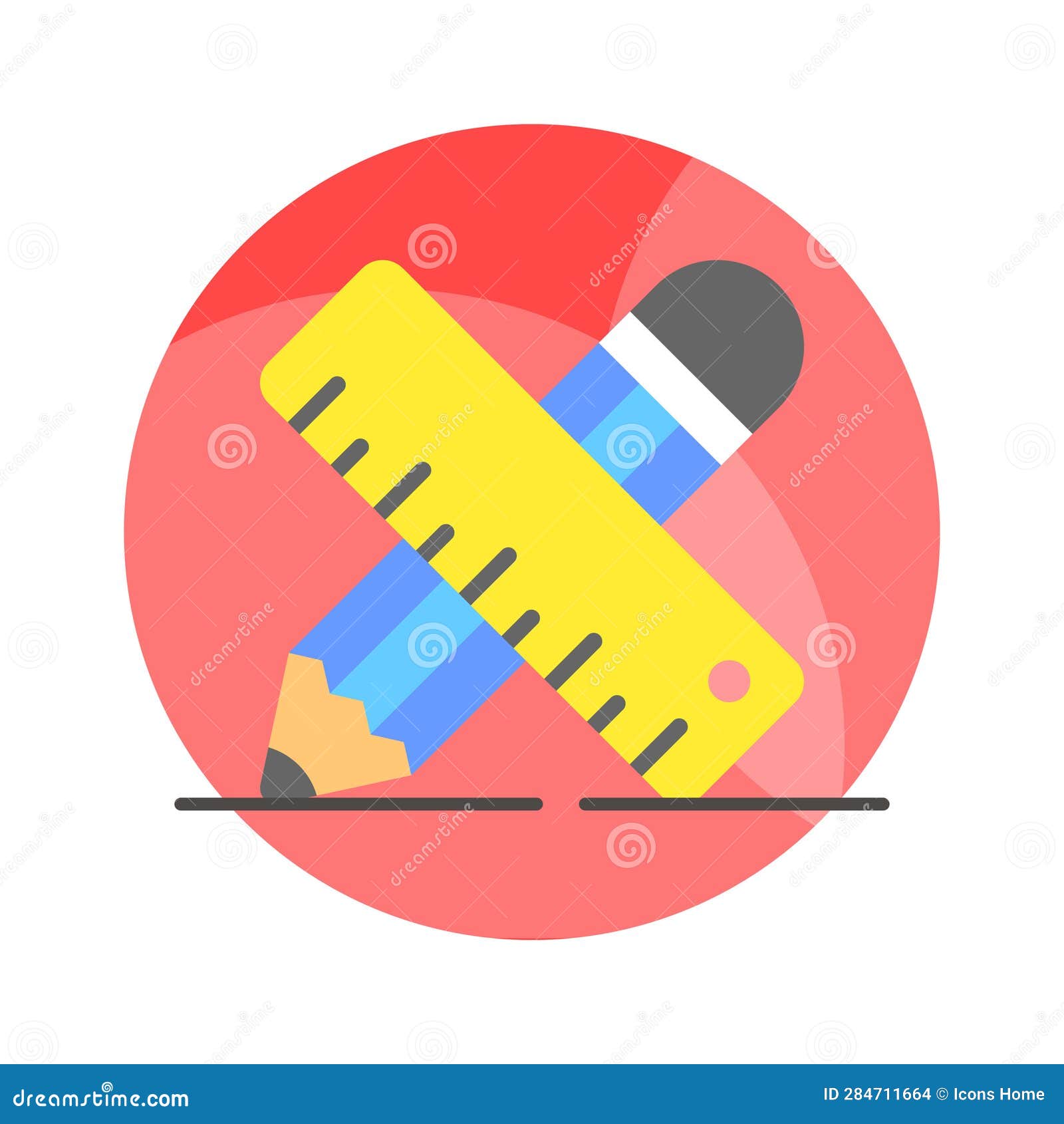 Pencil and Ruler Denoting Drawing Tool Vector Design in Trendy Style ...