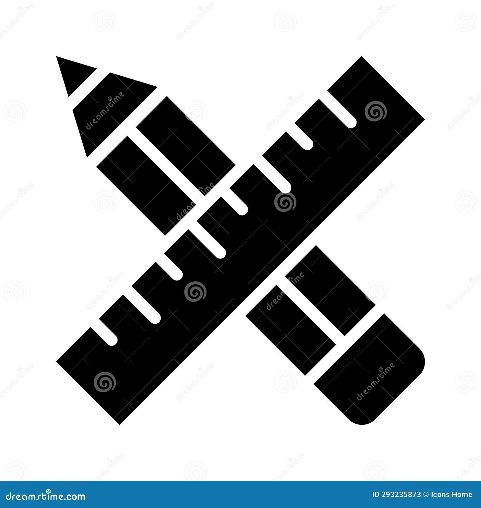 Pencil and Ruler Denoting Icon of Drafting Tools, Vector of Design ...