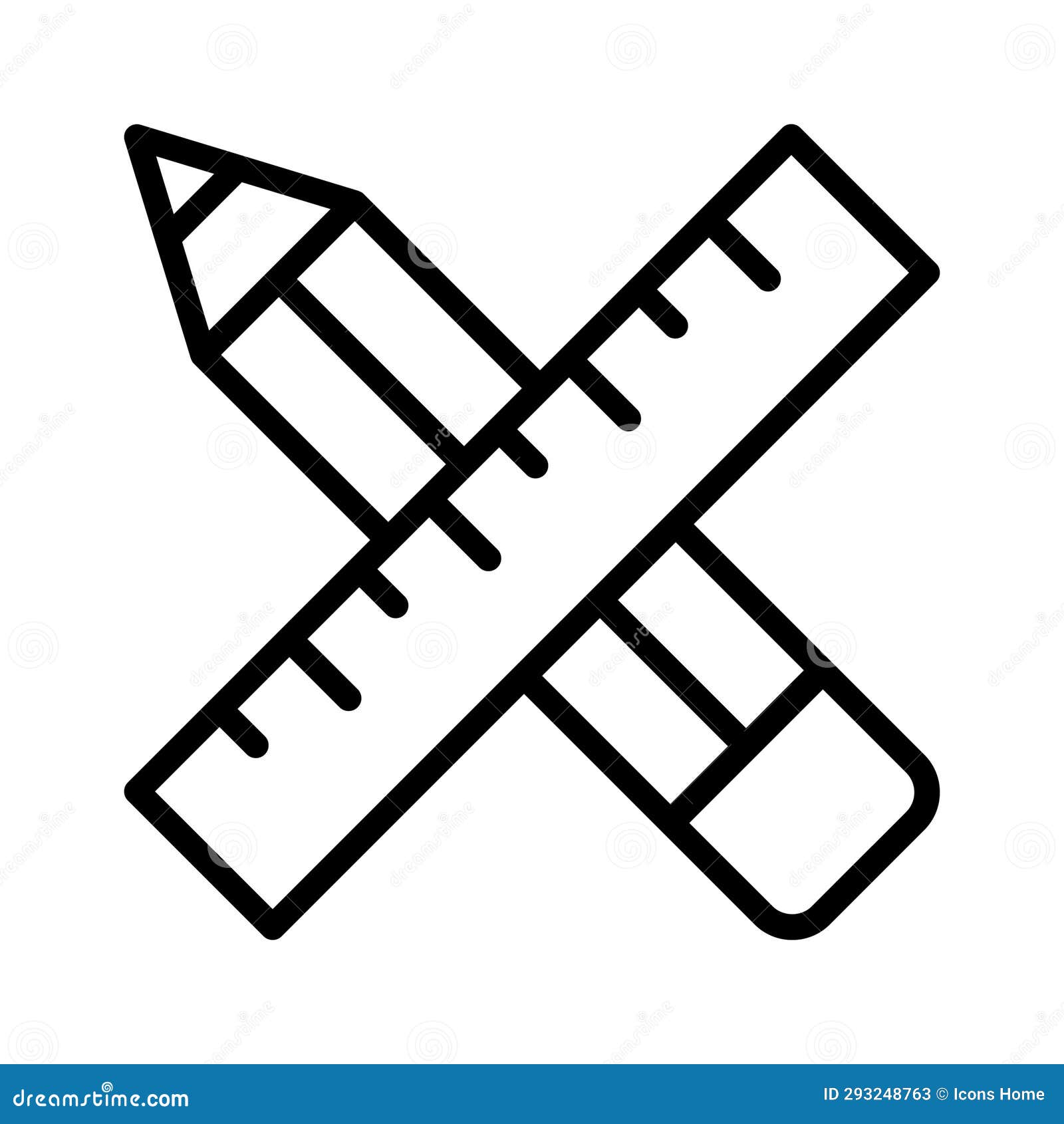 Pencil and Ruler Denoting Icon of Drafting Tools, Vector of Design ...
