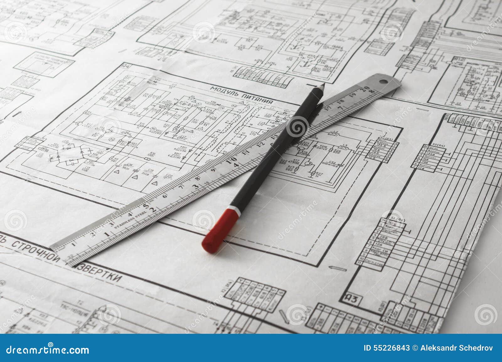 Pencil and ruler stock image. Image of computer, element - 55226843