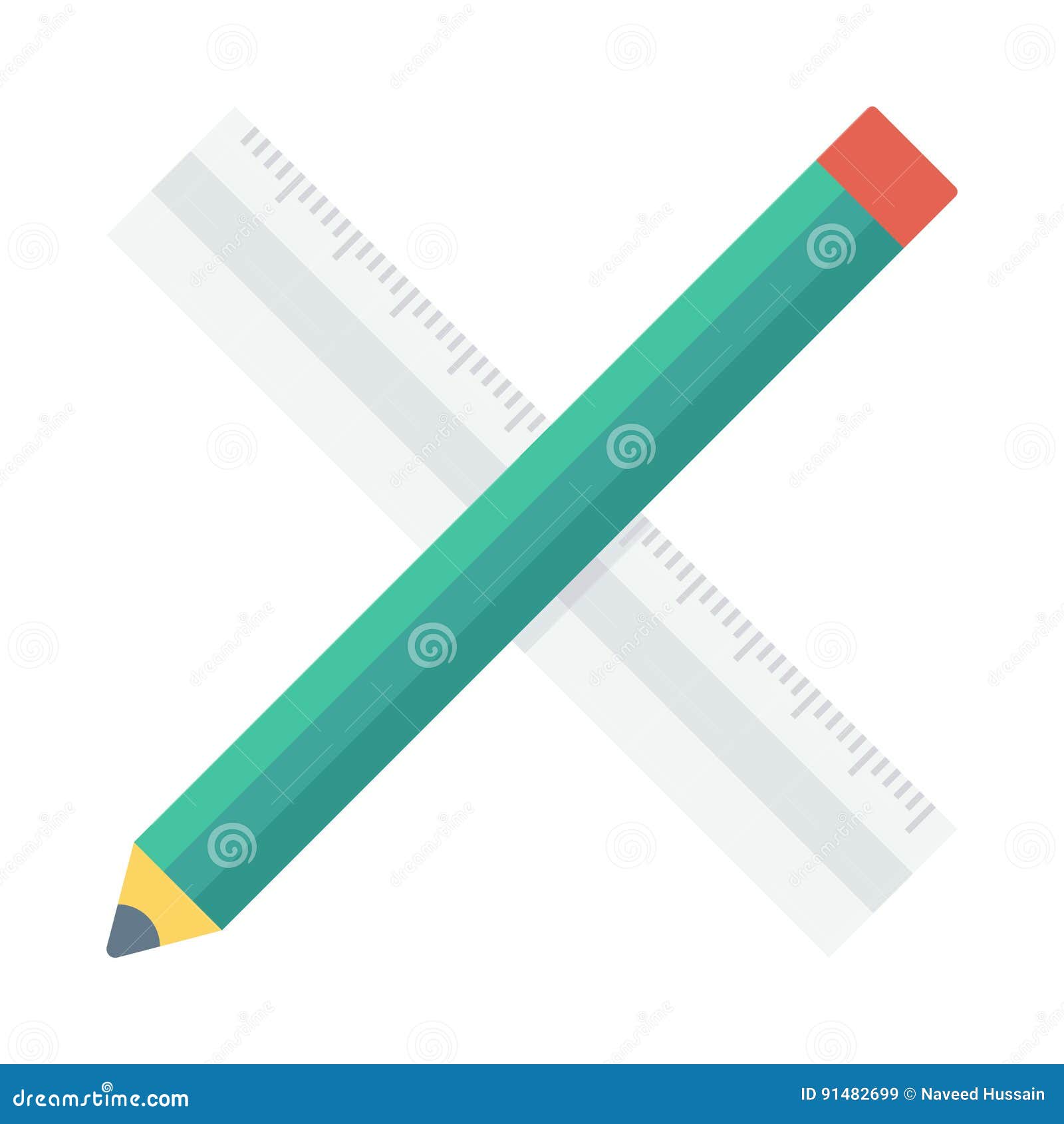 Pencil And Ruler Cartoon Vector | CartoonDealer.com #29696235