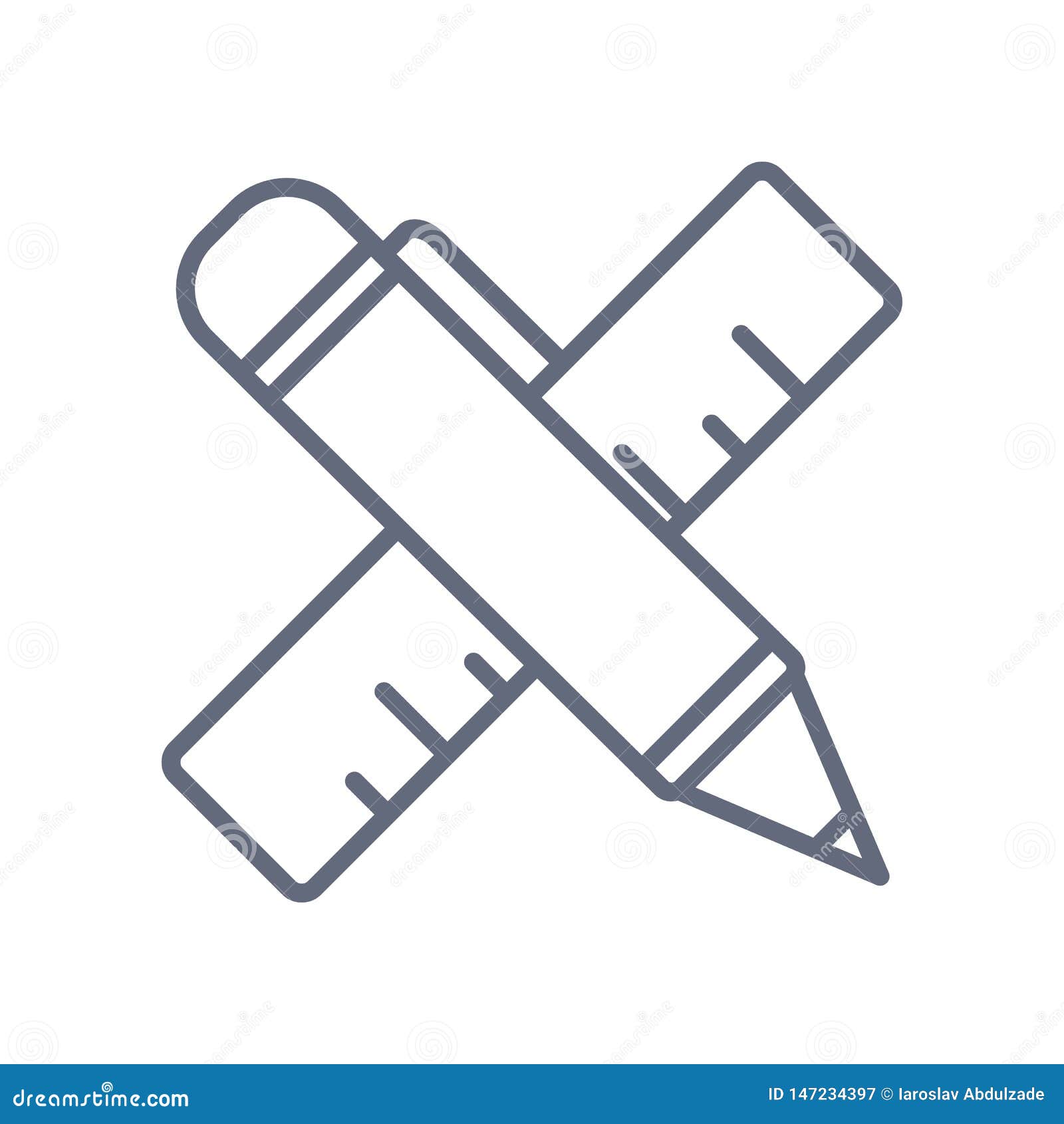 Pencil with Ruler Icon. Ruler Meter Vector Illustration. Vector Icon on ...