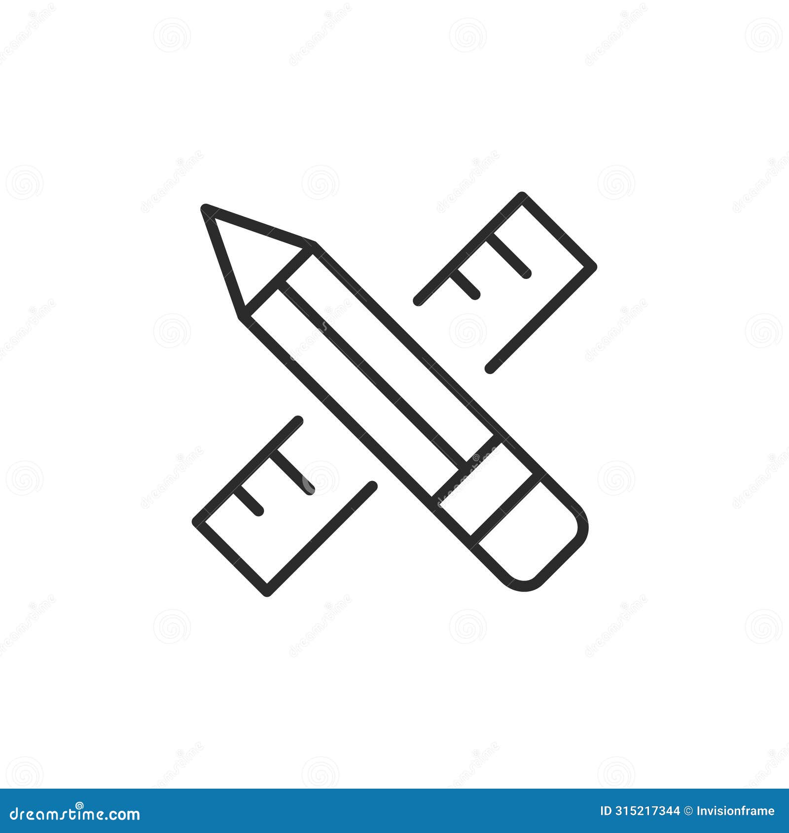 Pencil and Ruler Icon stock illustration. Illustration of engineering ...
