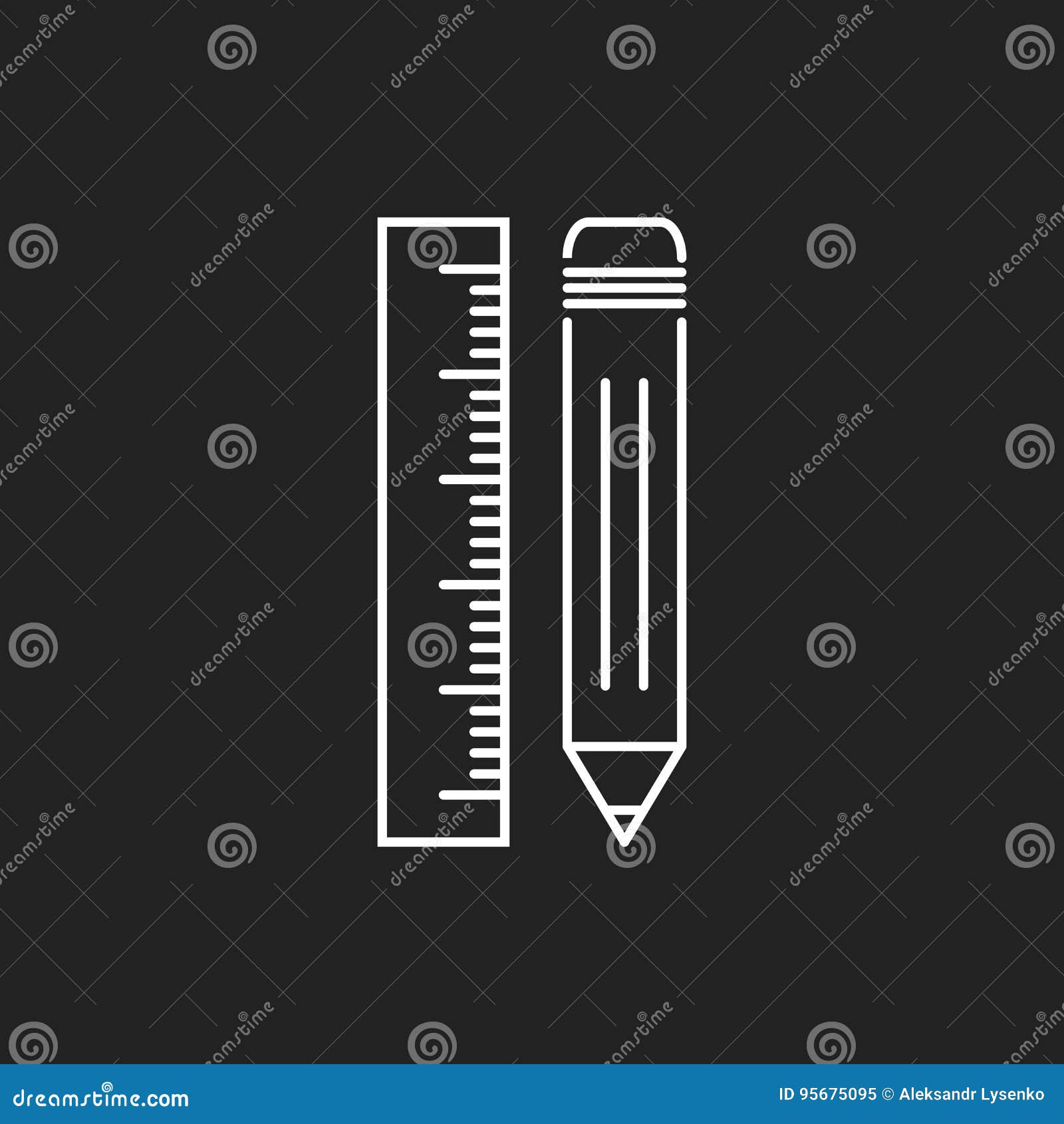 Pencil with Ruler Icon. Ruler Meter Vector Illustration Stock Vector ...