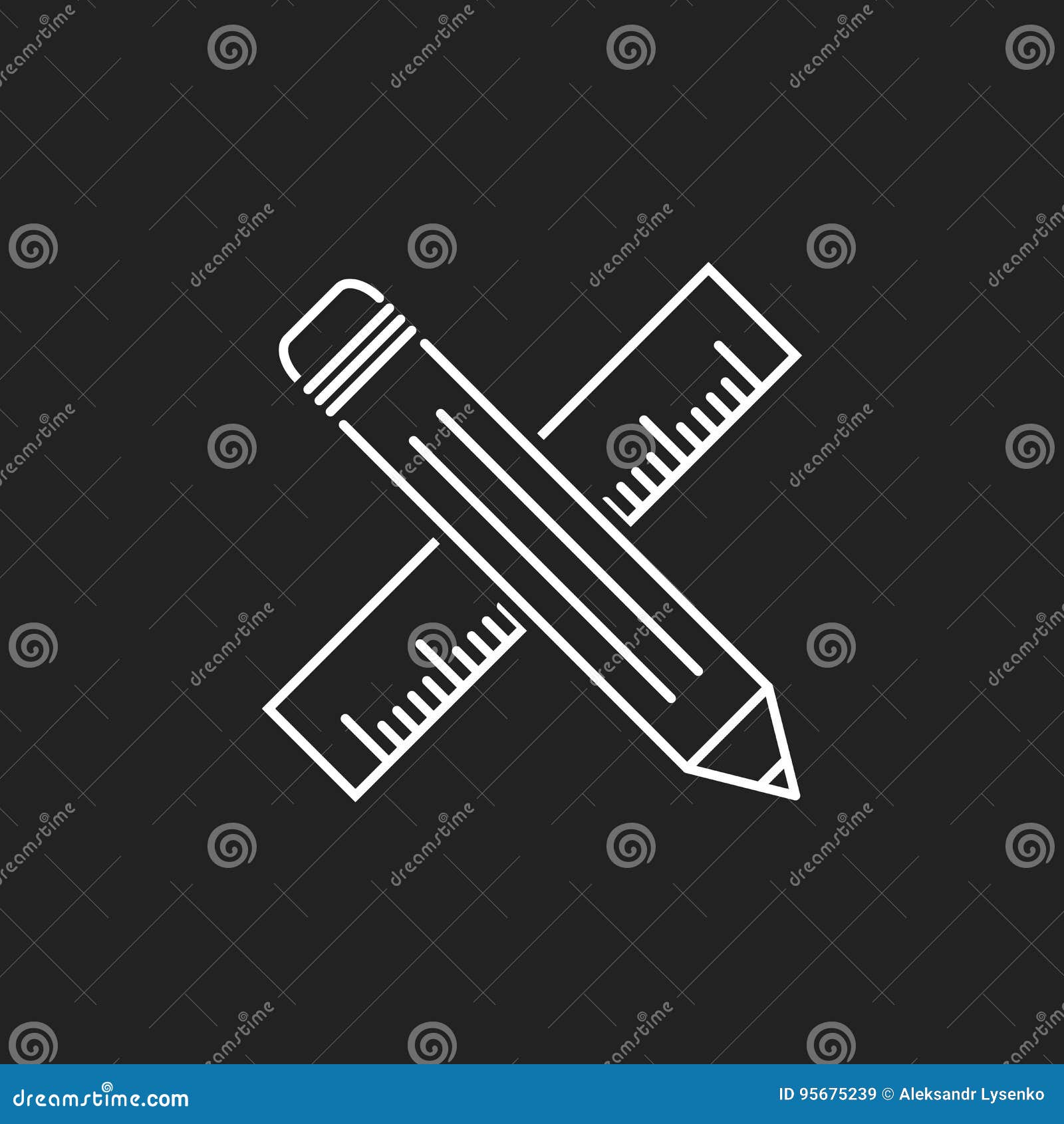 Pencil with Ruler Icon. Ruler Meter Vector Illustration Stock Vector ...