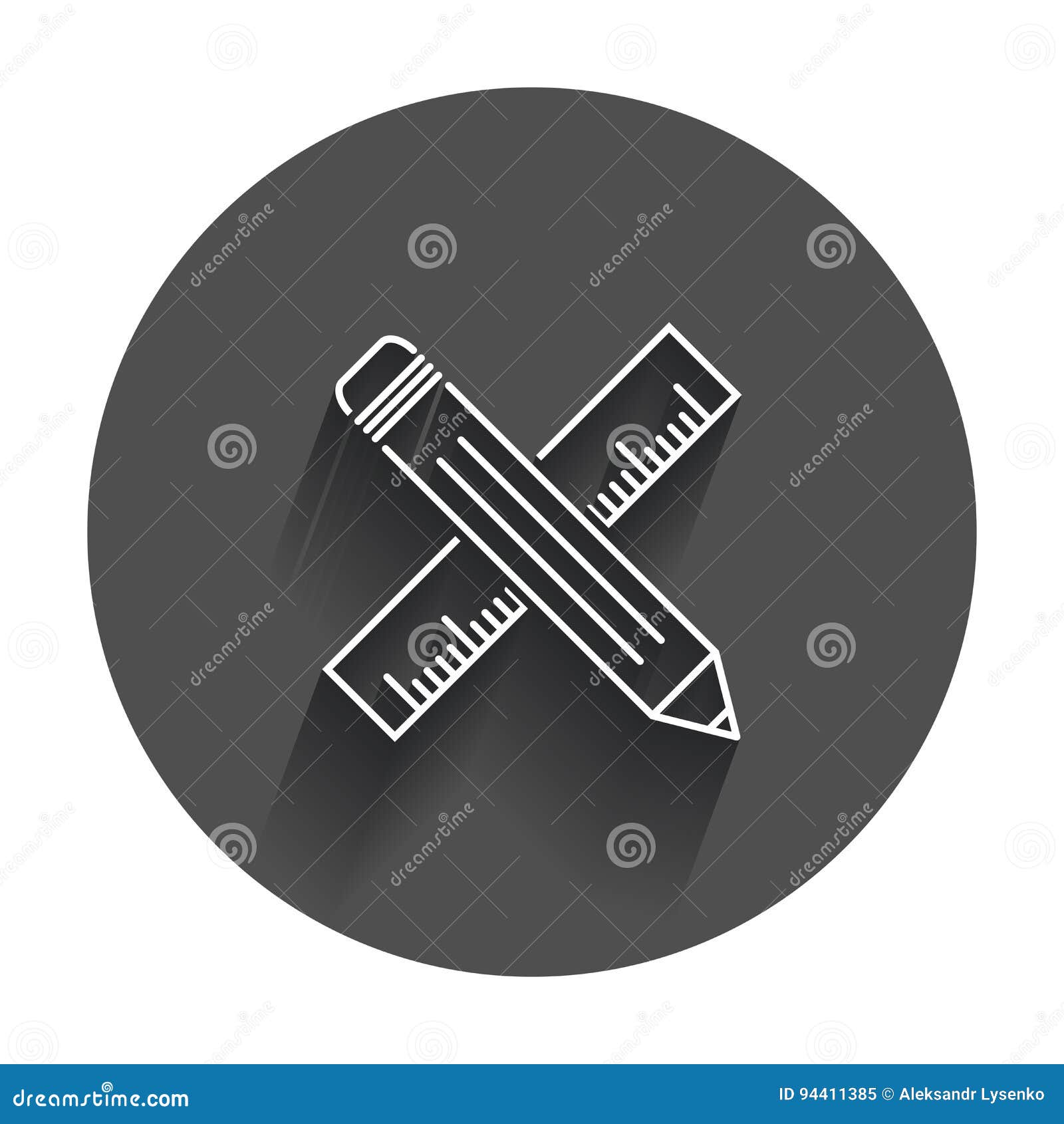 Pencil with Ruler Icon. Ruler Meter Vector Illustration Stock Vector ...