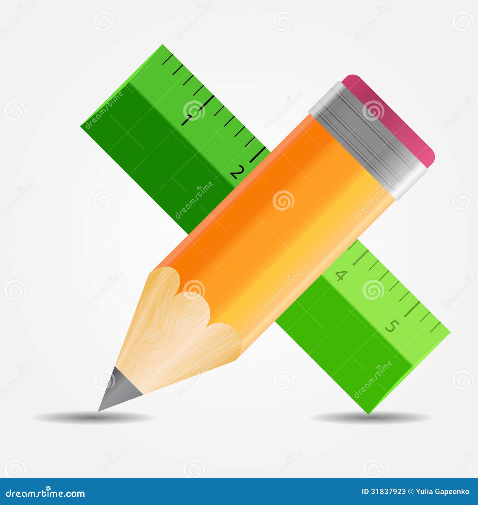 Pencil and Ruler Icon Vector Illustration Stock Vector - Illustration ...
