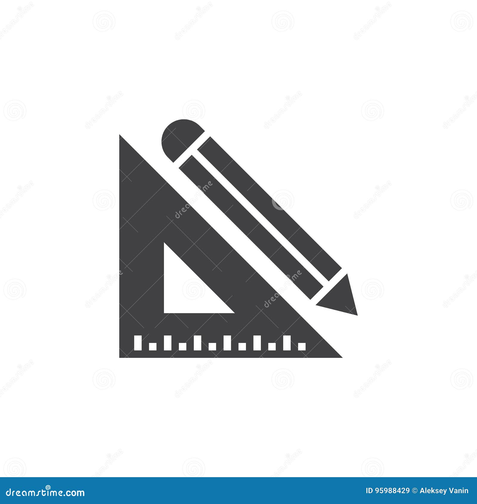 Pencil and Ruler Icon Vector, Solid Logo, Pictogram Isolated Stock ...