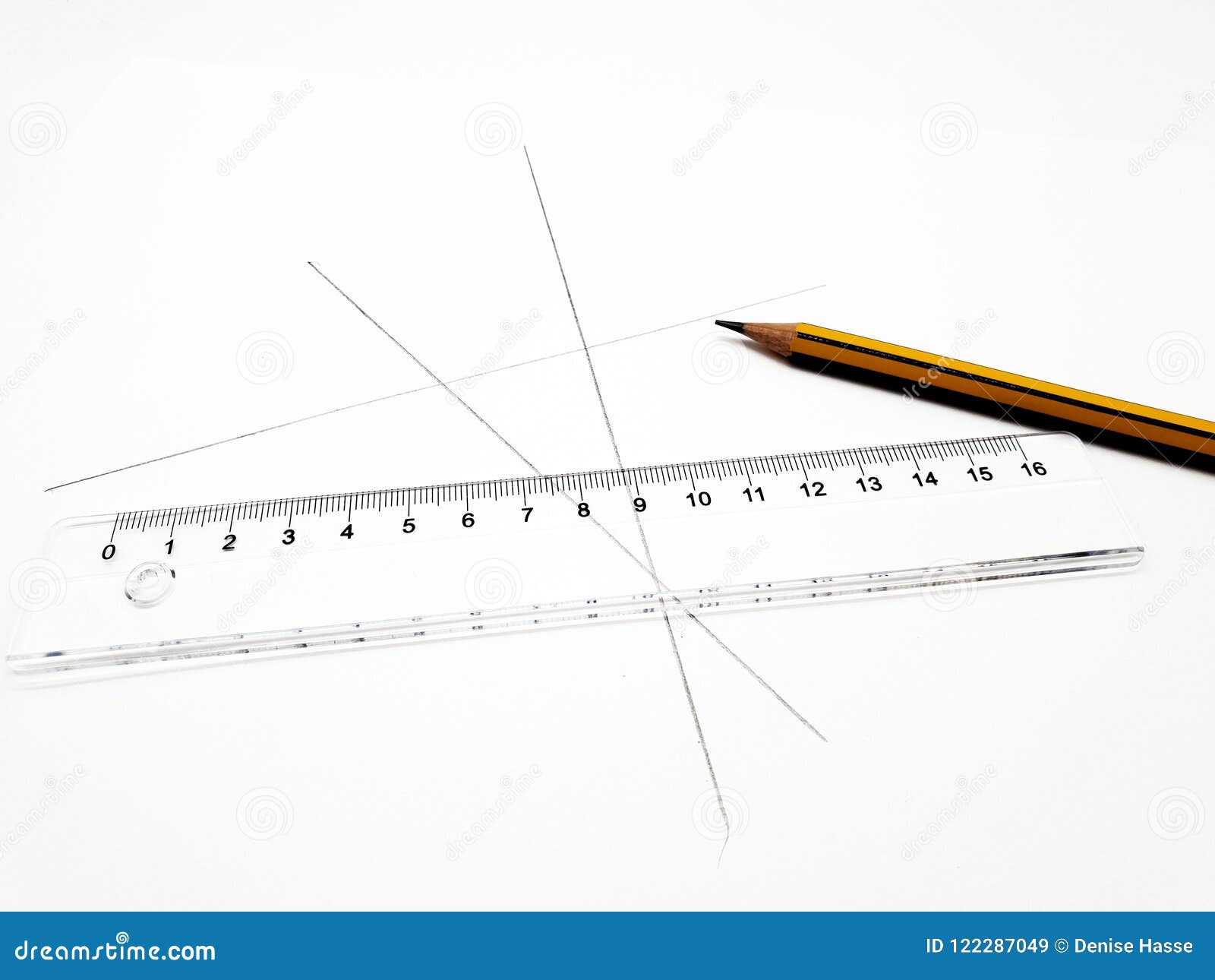 Pencil and Ruler on White Background Stock Image - Image of white, thin ...