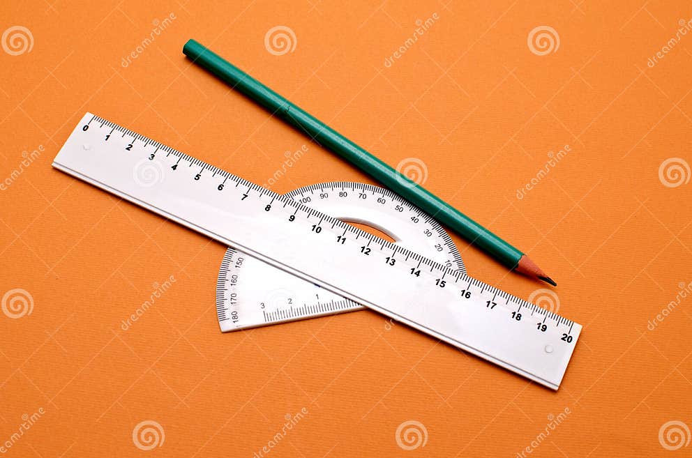 Pencil and rules stock image. Image of protractor, measuring - 32377071