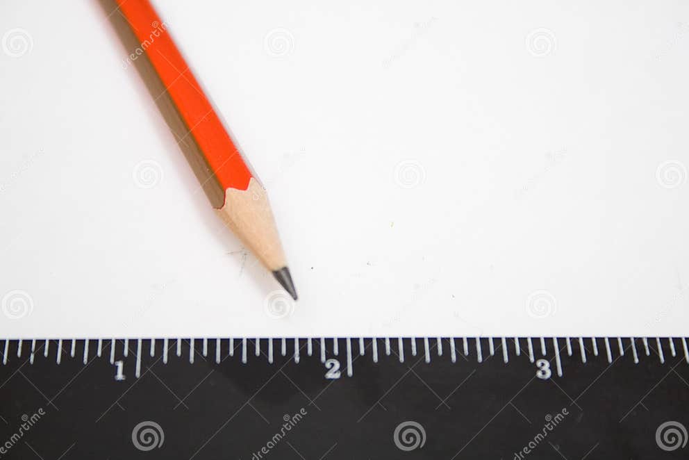 Pencil and ruller stock image. Image of marks, macro, height - 4626031
