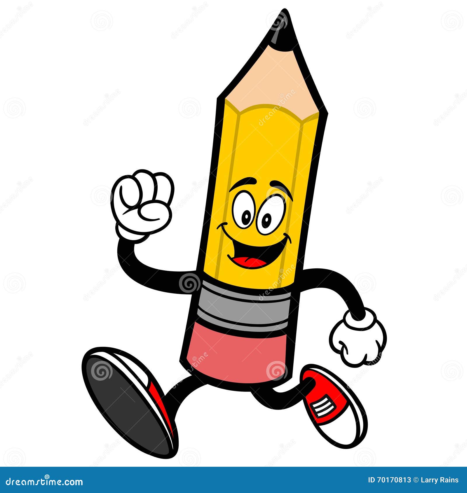 Pencil Running stock vector. Illustration of write, yellow - 70170813