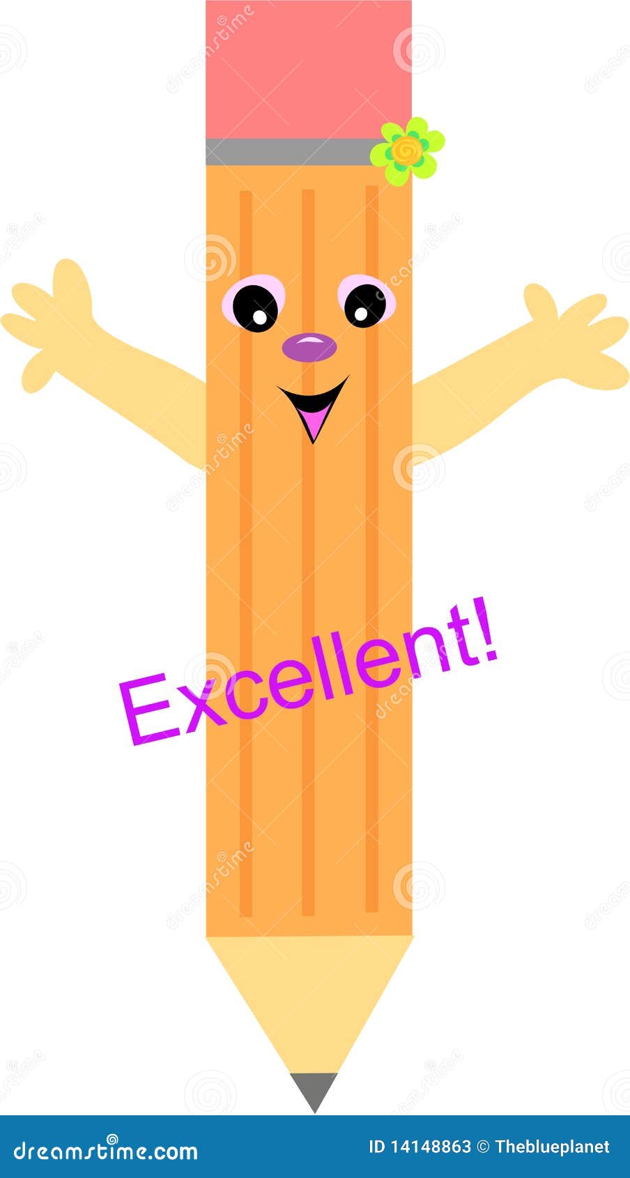Pencil Says Excellent! stock vector. Illustration of encouragement ...