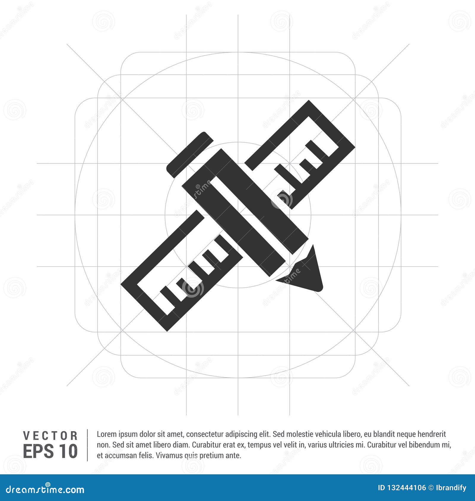 Pencil scale icon stock vector. Illustration of eraser - 132444106