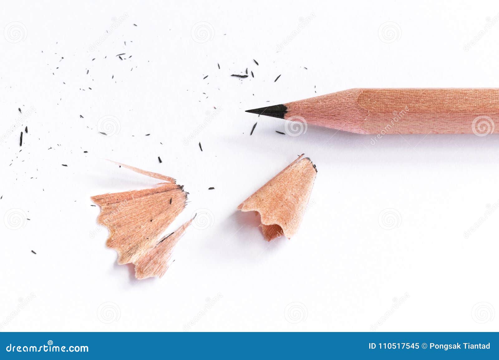 Pencil And Scrap Isolated On White Paper Background. Stock Image ...