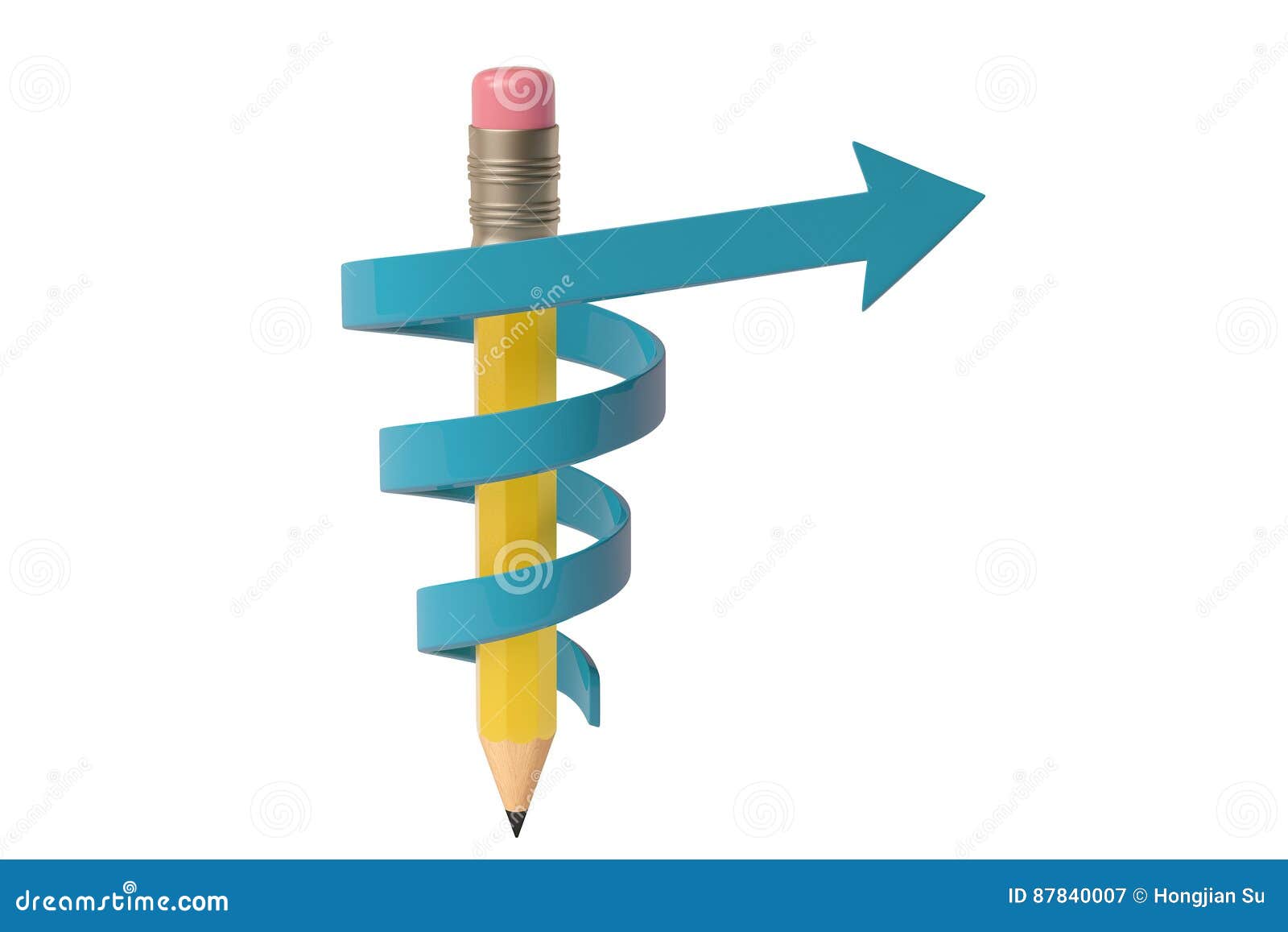 A Pencil and Arrow,3D Illustration. Stock Illustration - Illustration ...