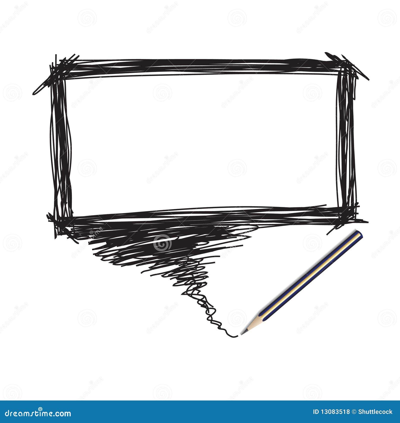 Pencil Scribble with Word Bubble Stock Vector - Illustration of drawn ...