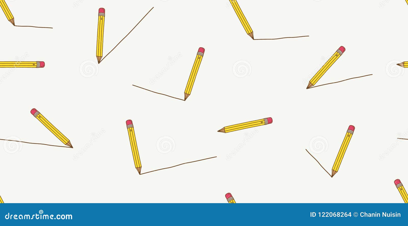 Pencil Seamless Pattern Pen Vector Isolated Wallpaper Background ...