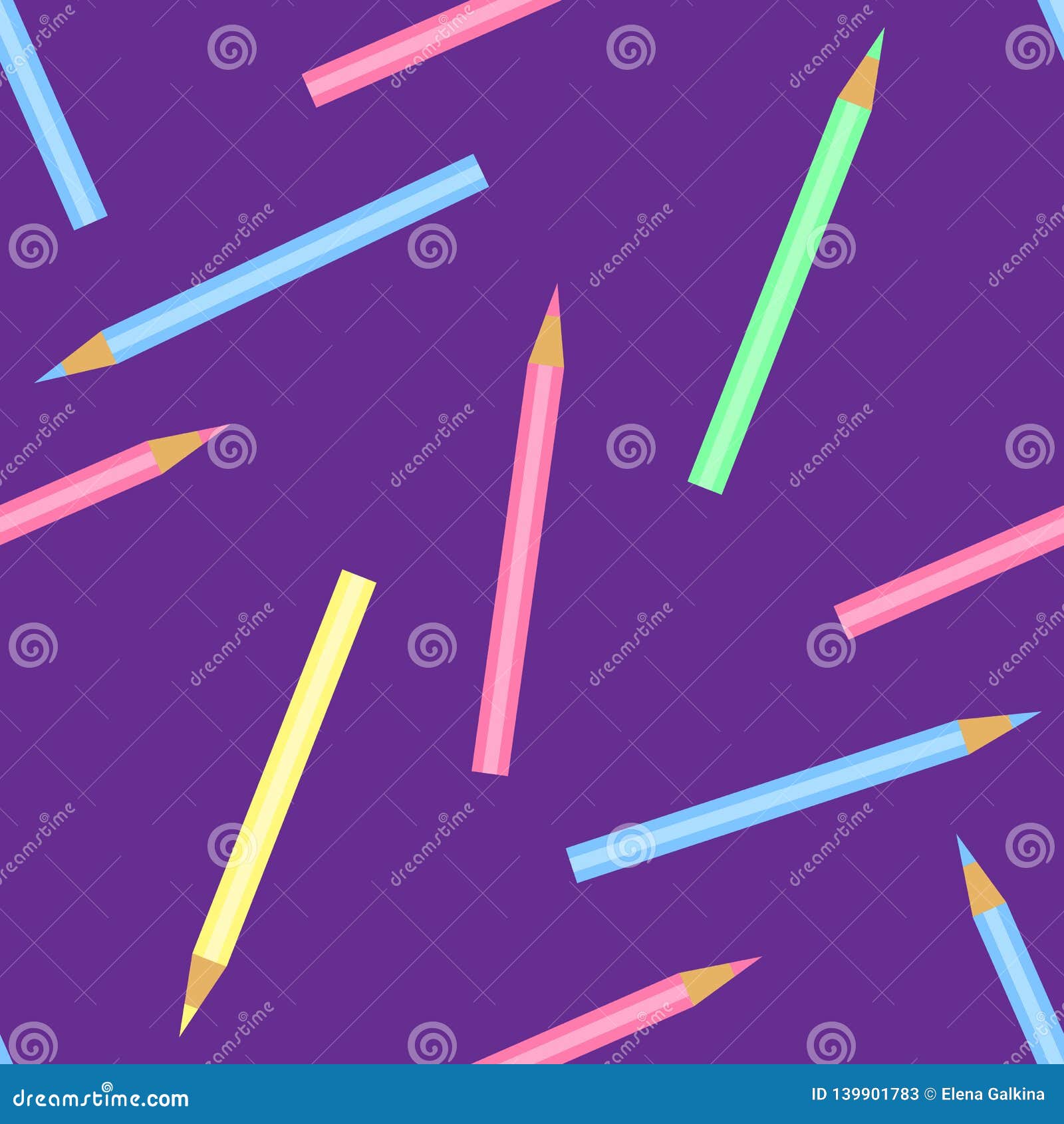 Pencil seamless pattern stock vector. Illustration of office - 139901783