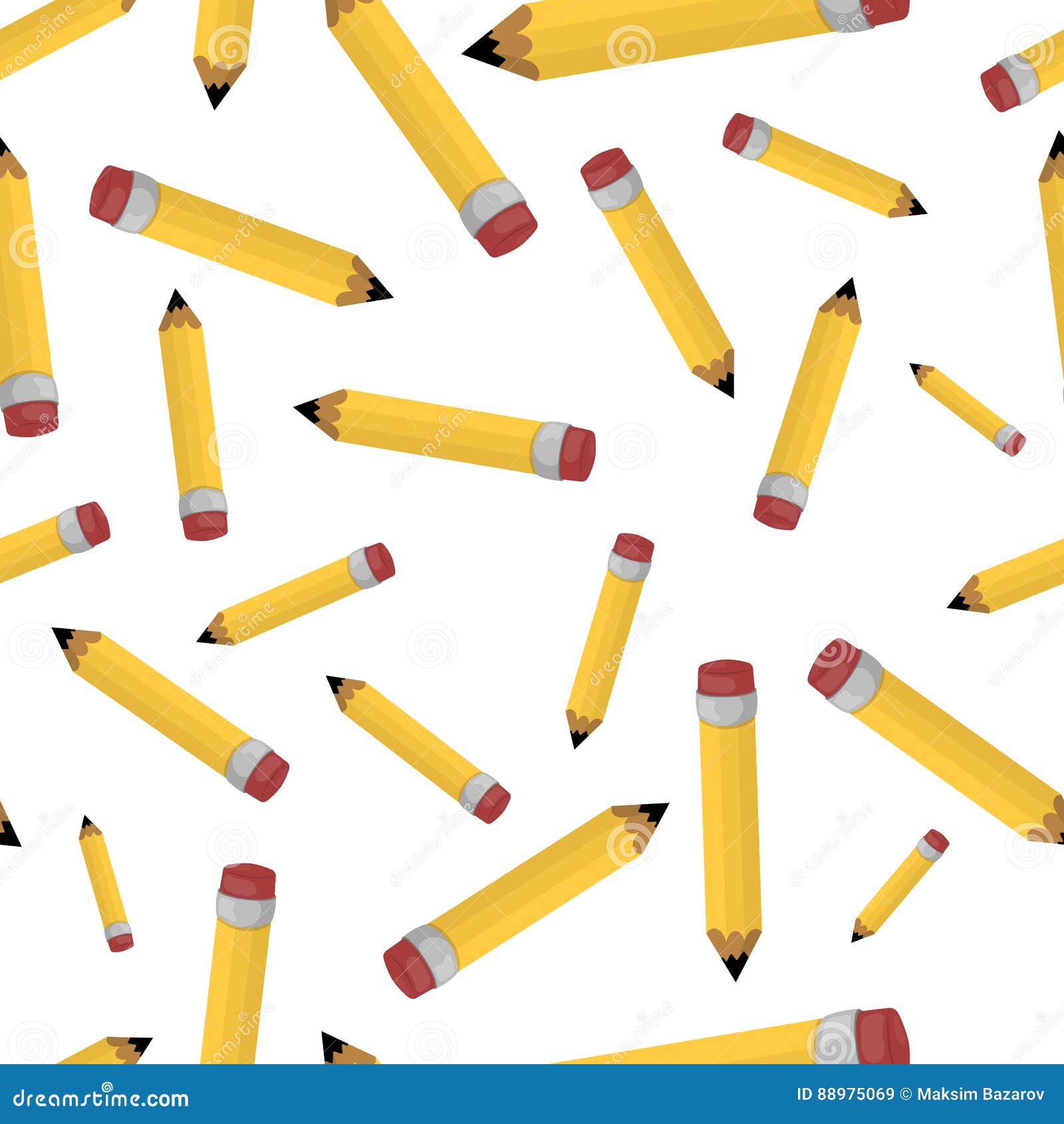 Pencil Seamless Pattern Vector Drawing On A White Background ...