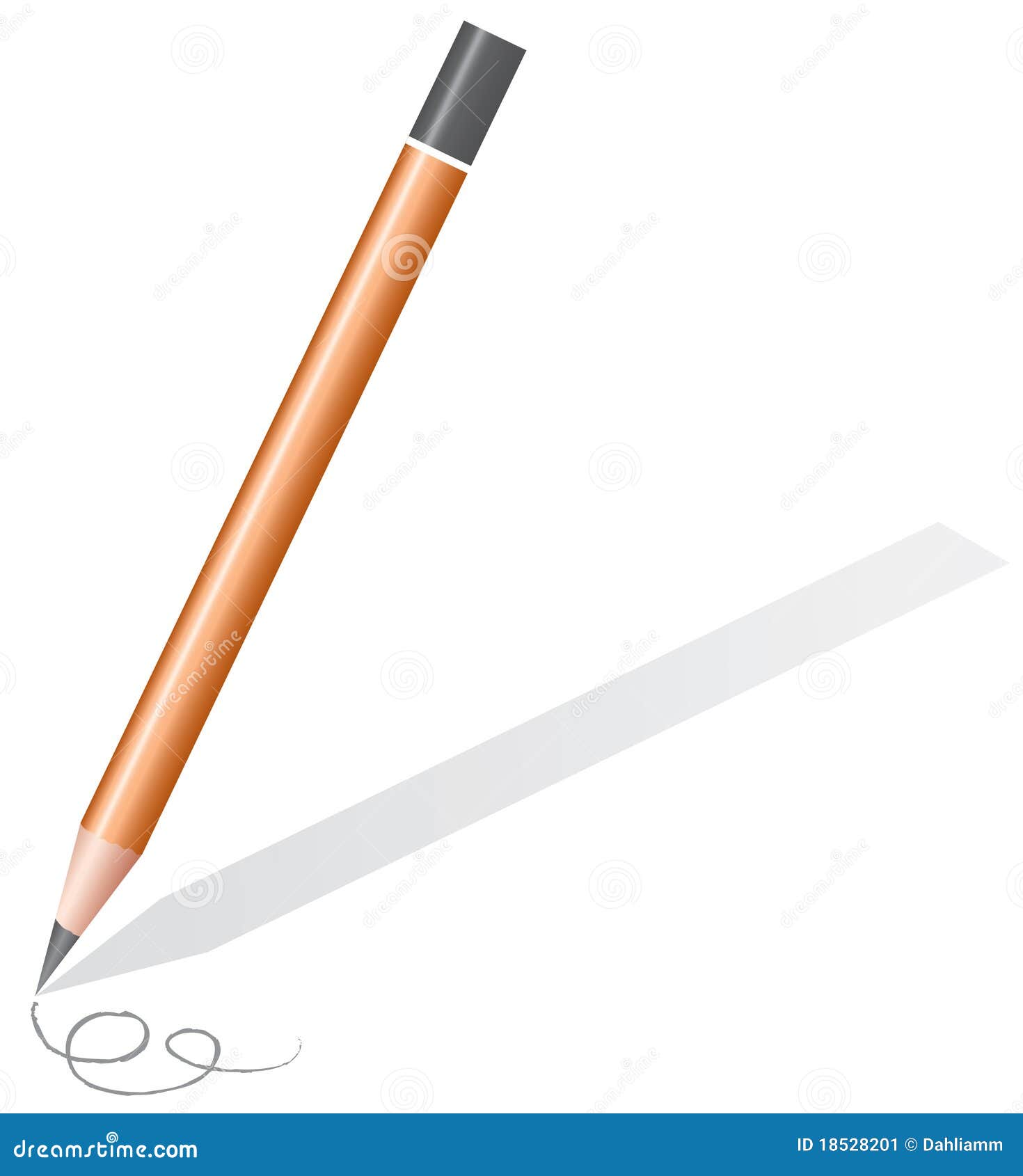 Pencil with shadow stock vector. Illustration of shape - 18528201
