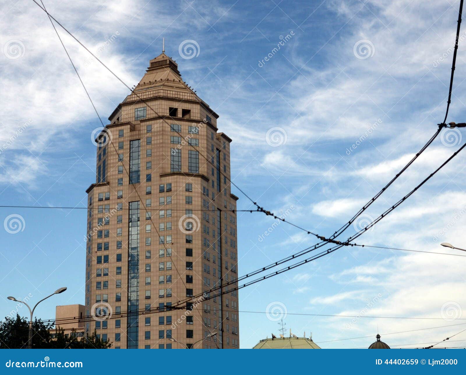 Pencil-shaped Building in Beijing Stock Image - Image of mirrored ...