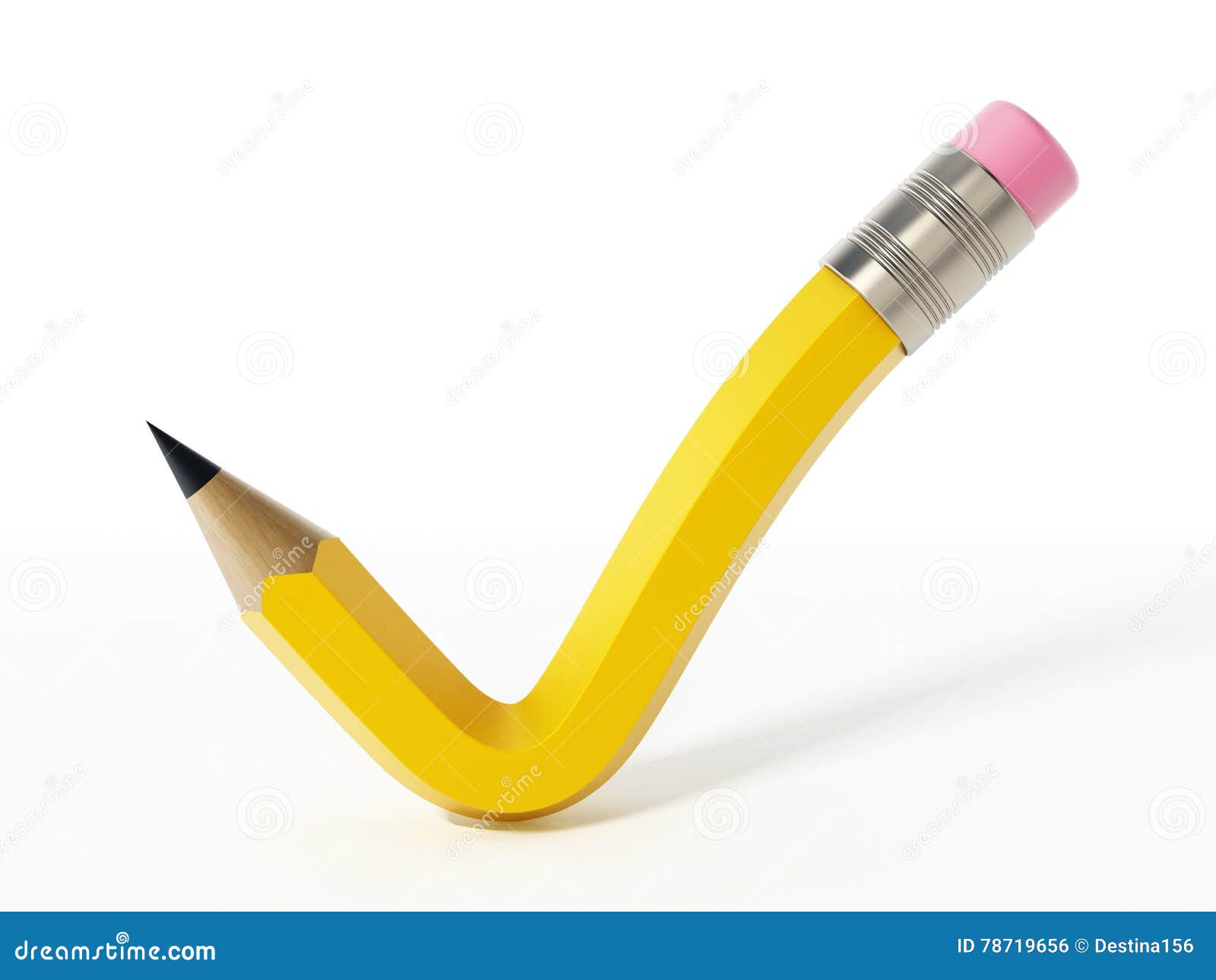 Pencil Shaped Like A Checkmark Symbol. 3D Illustration | CartoonDealer ...