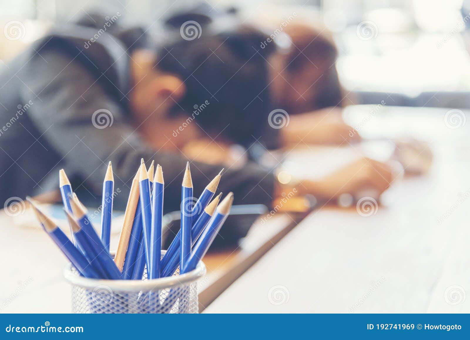 Pencil Sharp and Unsharp Selective Focus in Meeting Room when Staff ...