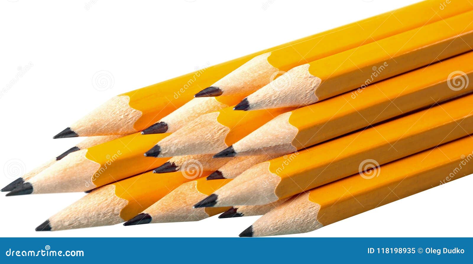 Stack of Sharpened Yellow Pencils - Isolated Stock Image - Image of ...