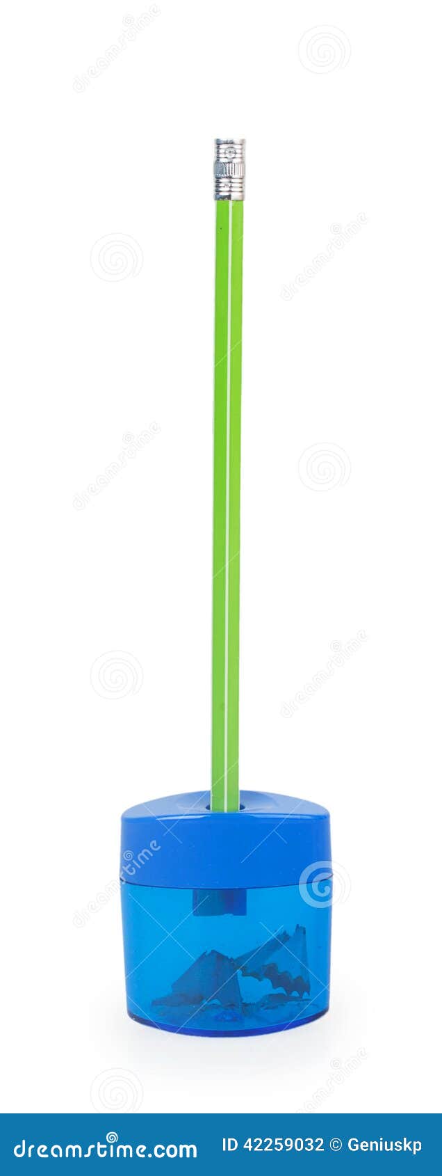 Pencil Sharpener in Blue Plastic Stock Photo - Image of plastic, paint ...