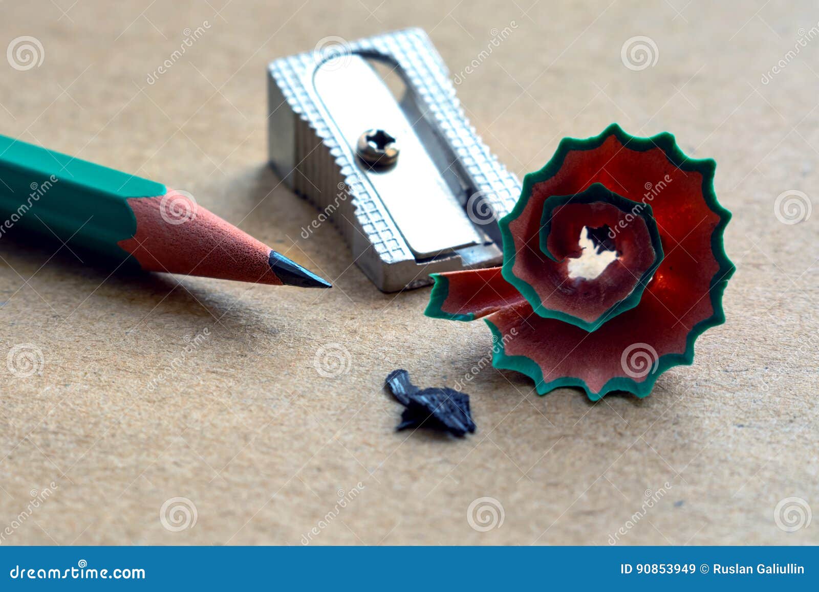 Pencil Sharpener on Craft Paper Stock Image - Image of dust, school ...
