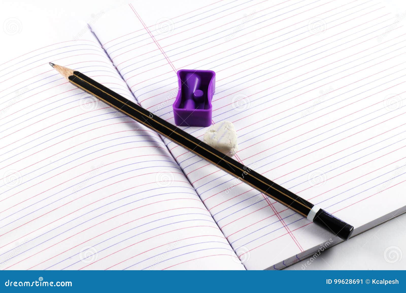 Pencil, Sharpener, Eraser, Book Stock Image - Image of concept, writing ...