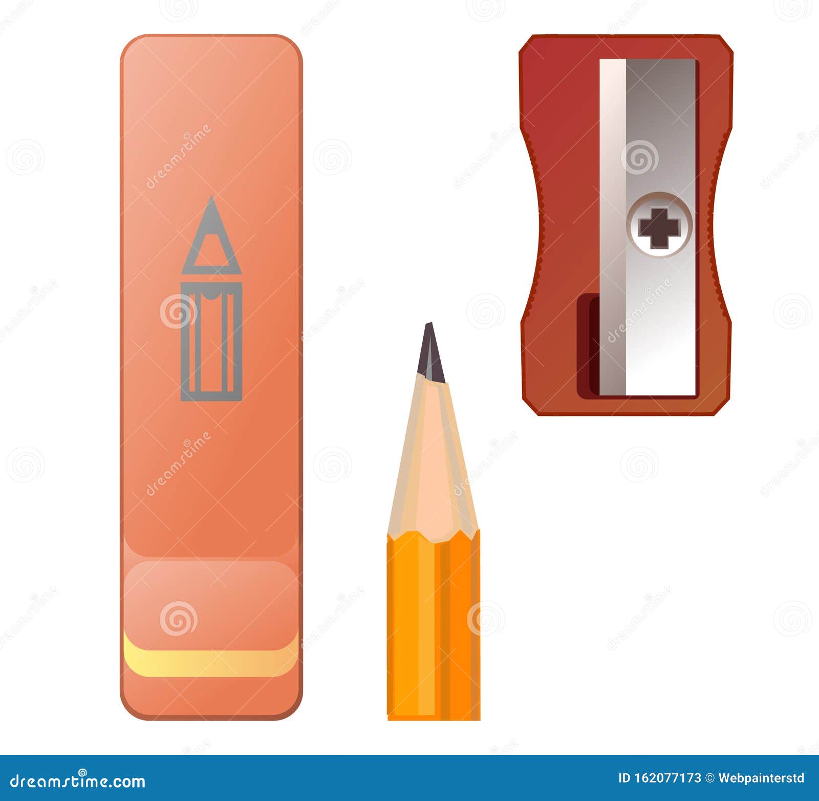Pencil Sharpener and Eraser. Vector Illustration Stock Illustration ...