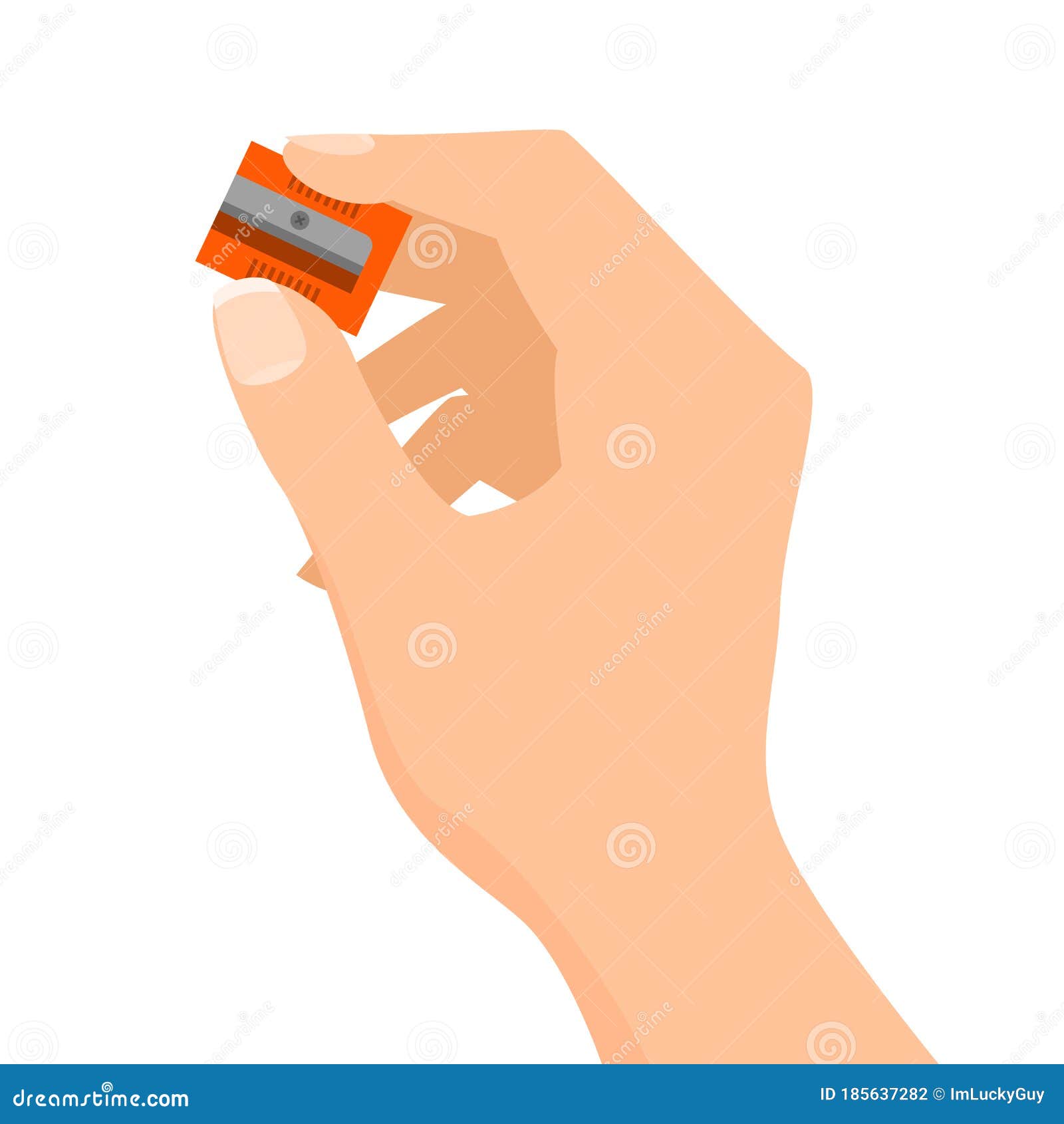 Pencil Sharpener in the Hand Vector Isolated Stock Illustration ...