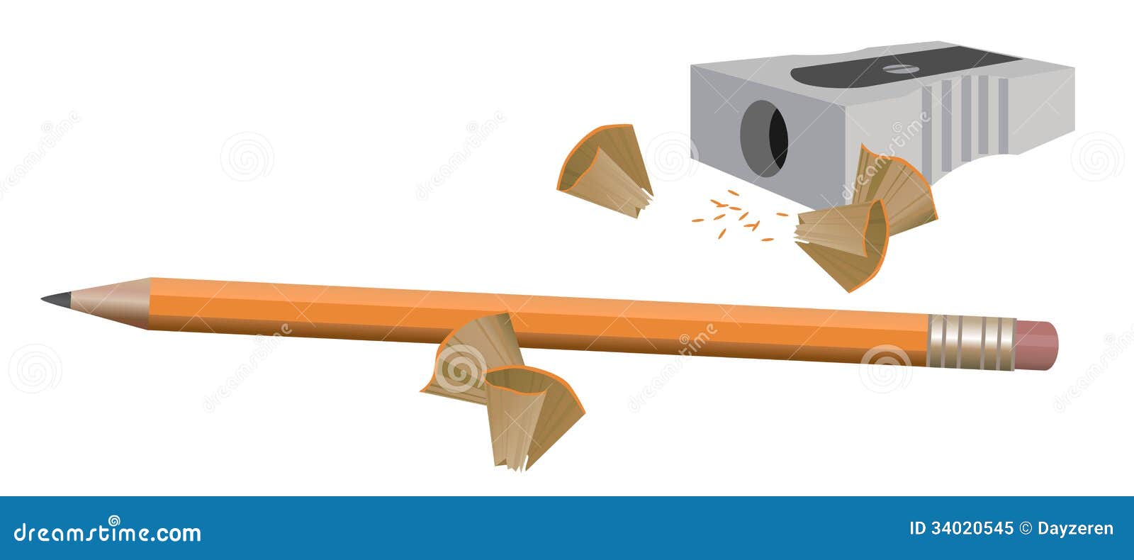 Pencil and Sharpener stock vector. Illustration of sharpener - 34020545