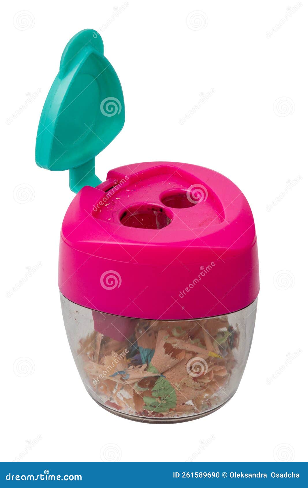 Pencil Sharpener Isolated on White Background. Plastic Pencil Sharpener ...