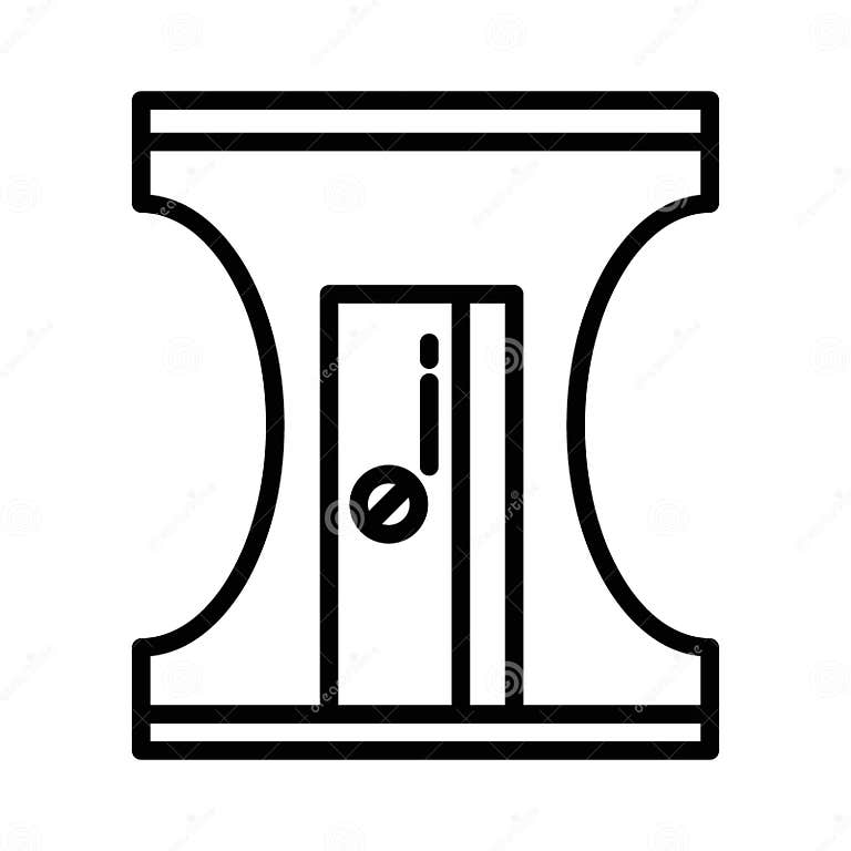 Pencil Sharpener Linear Logo Mark in Black and White Stock Vector ...