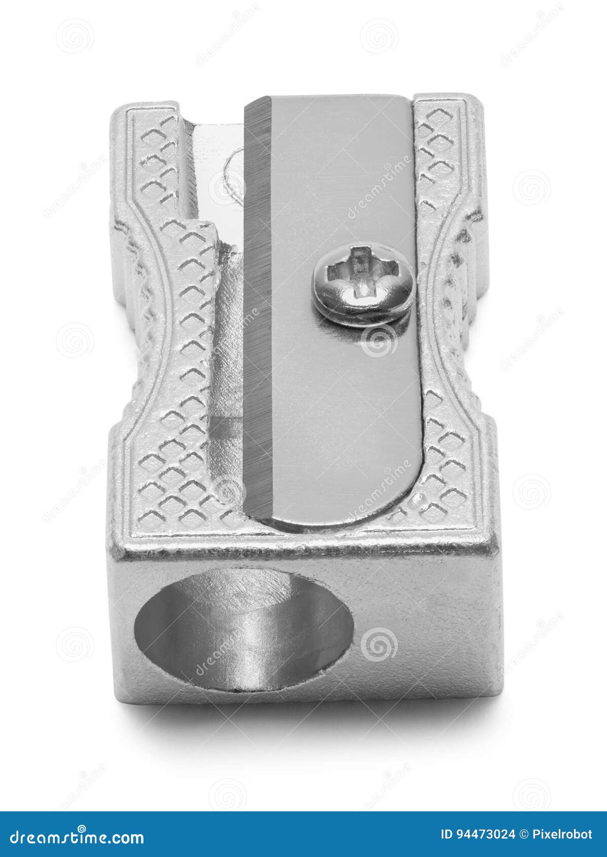 Pencil Sharpener Metal Front Stock Photo - Image of school, view: 94473024