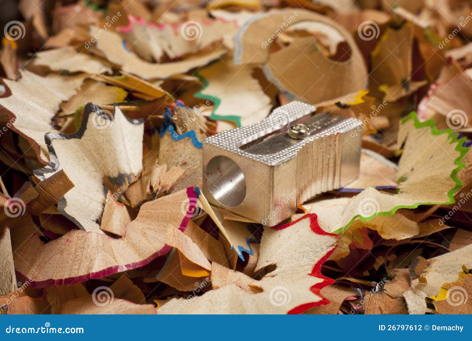 Pencil Sharpener Over Shavings Stock Photo - Image of design ...