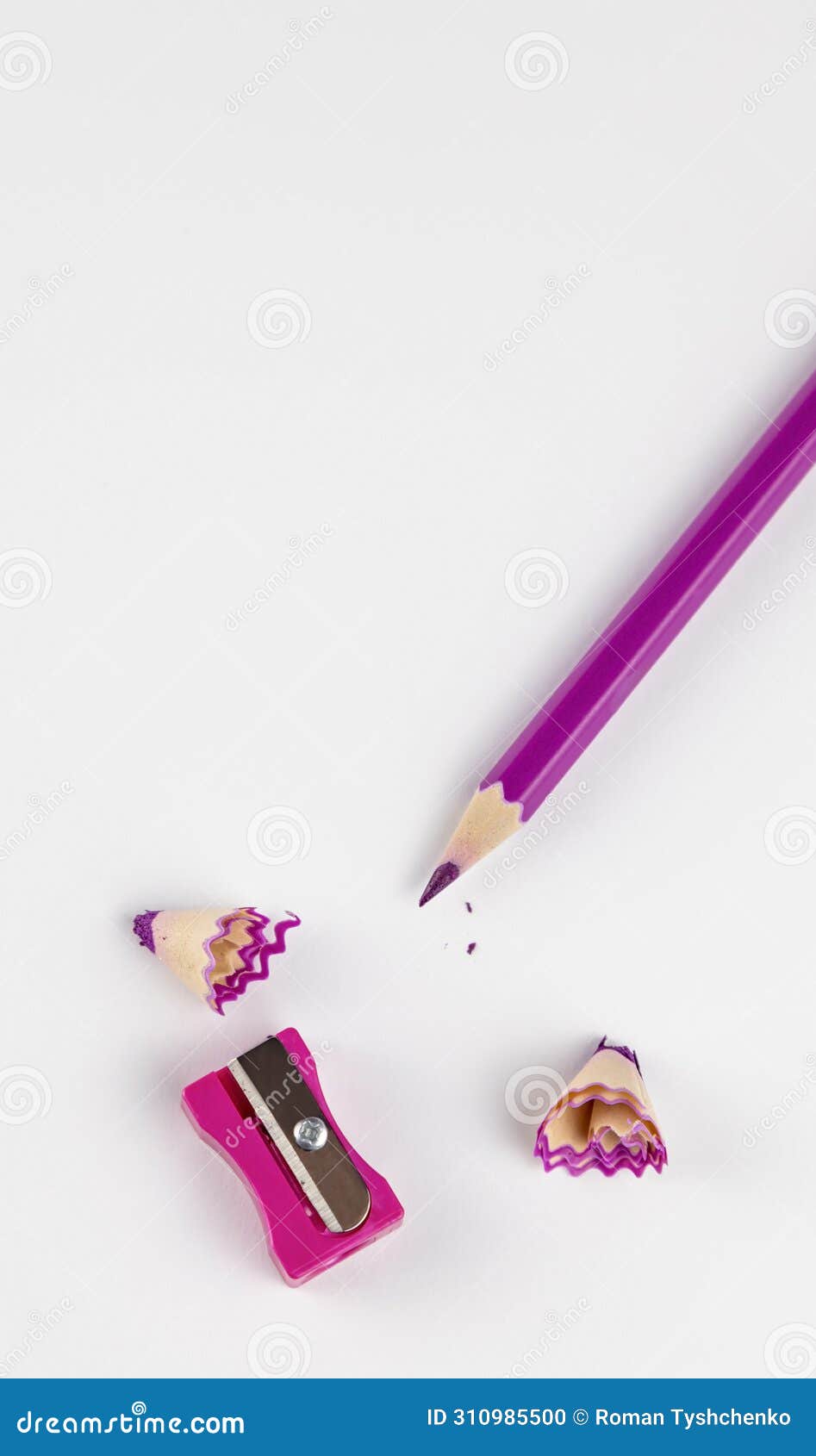 Pencil Sharpener, Sharpened Pink Pencil with Shavings and Sharpener ...