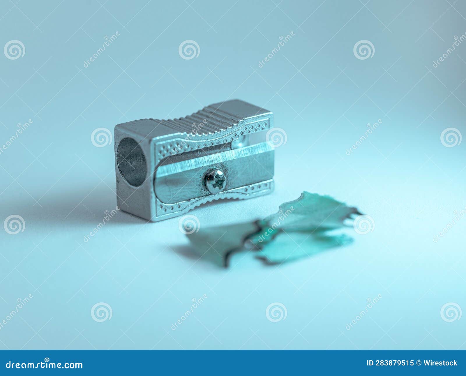 Pencil Sharpener Sits on a Desk on a White Background Stock Image ...