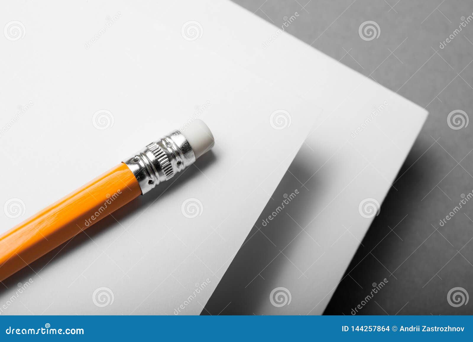 Pencil and Sheets of White Paper, Concept Stock Photo - Image of letter ...