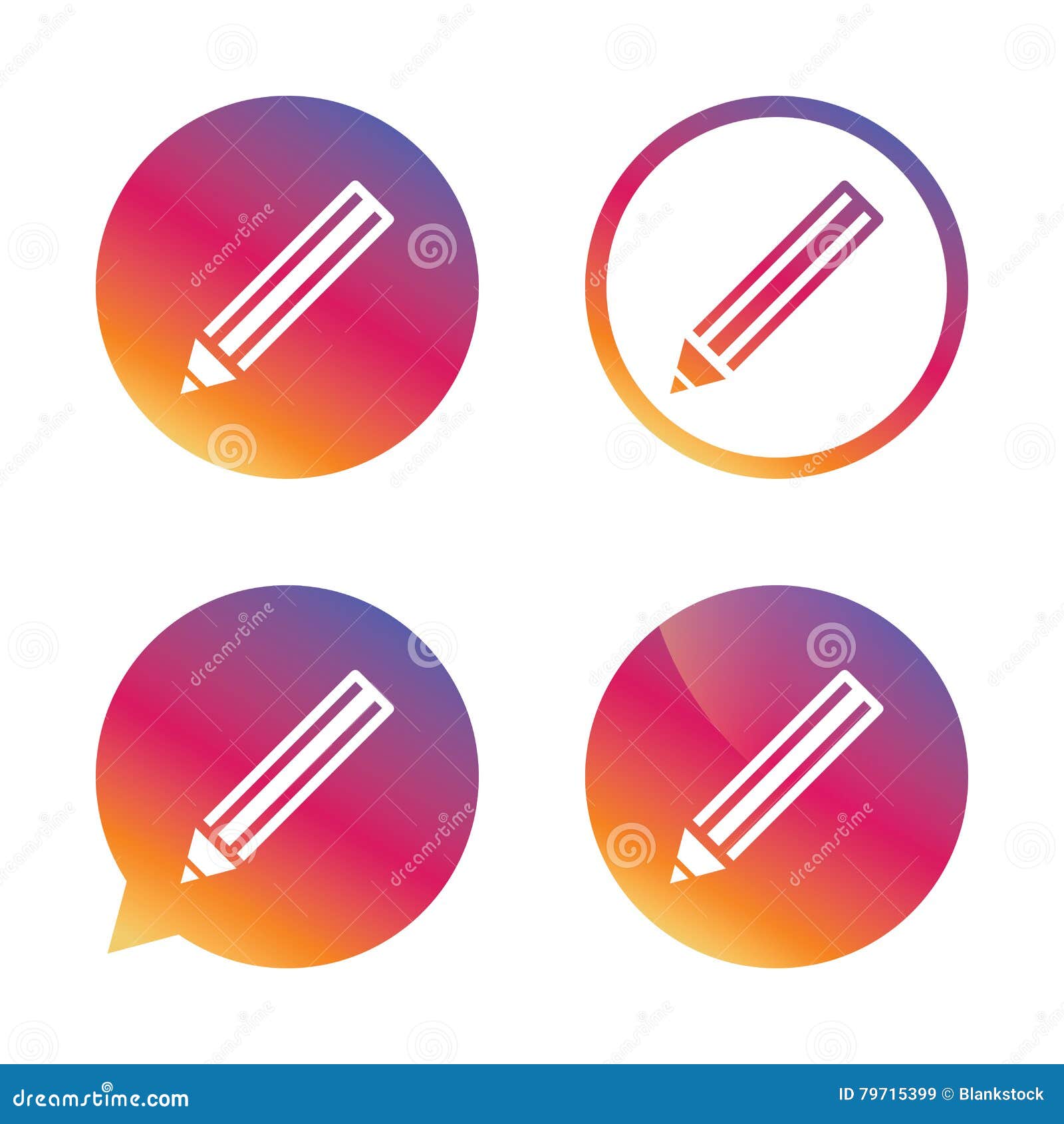 Pencil Sign Icon. Edit Content Button Stock Vector - Illustration of ...