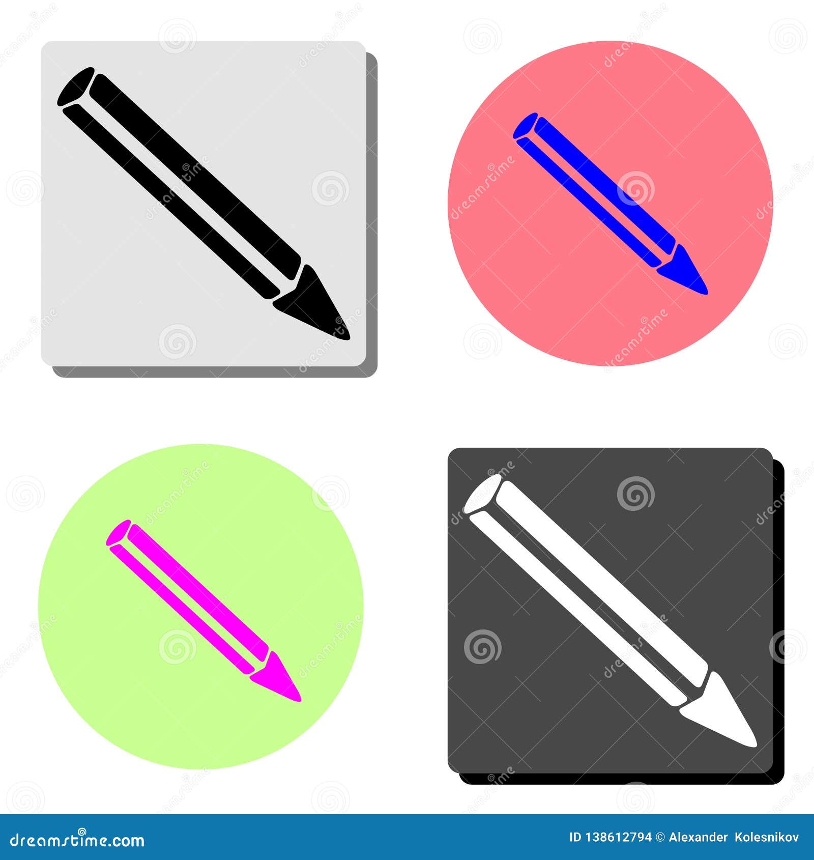 Pencil. flat vector icon stock vector. Illustration of office - 138612794