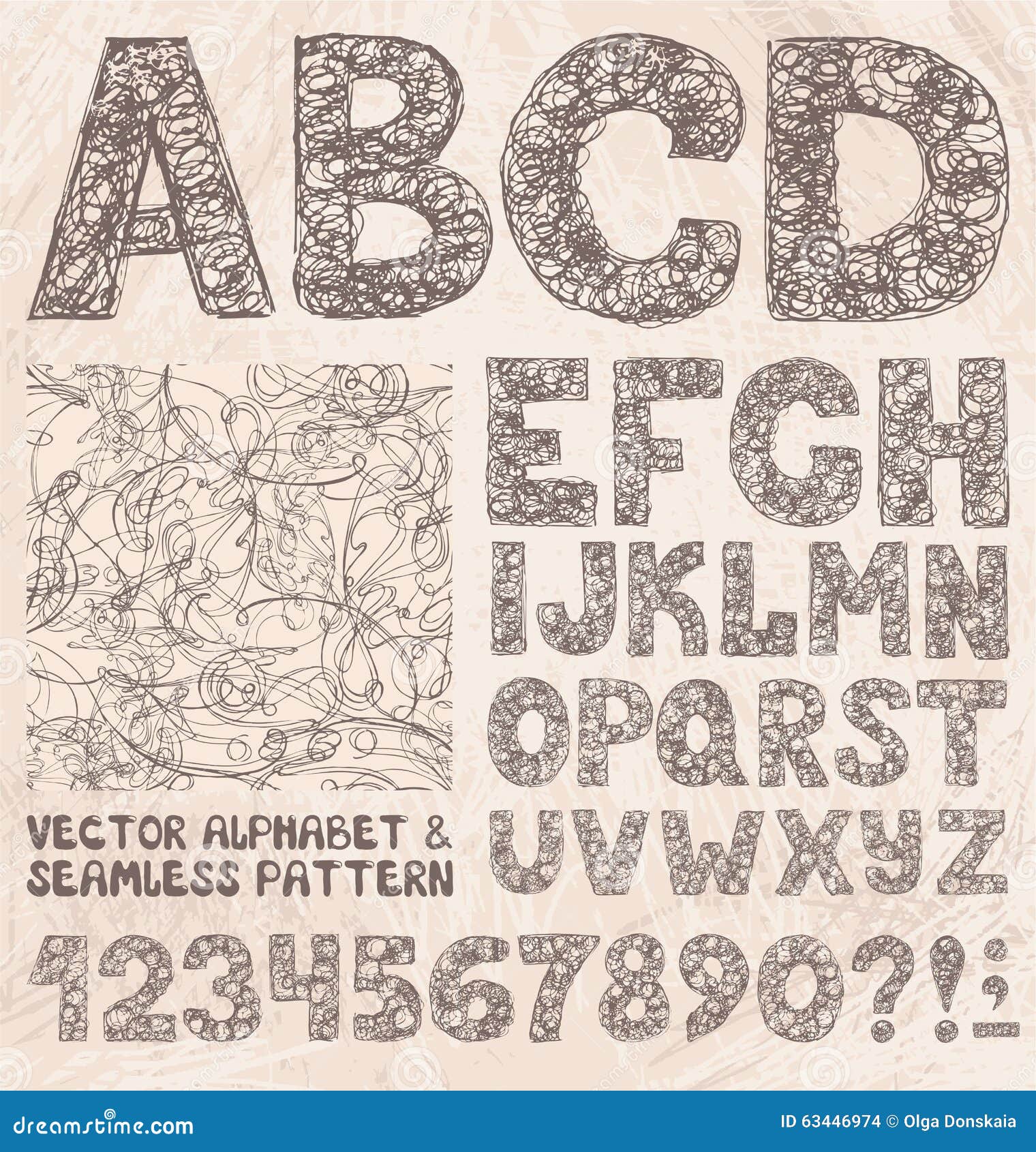 Pencil Sketch Alphabet and Numbers. Hand Drawing Vector Set Stock ...