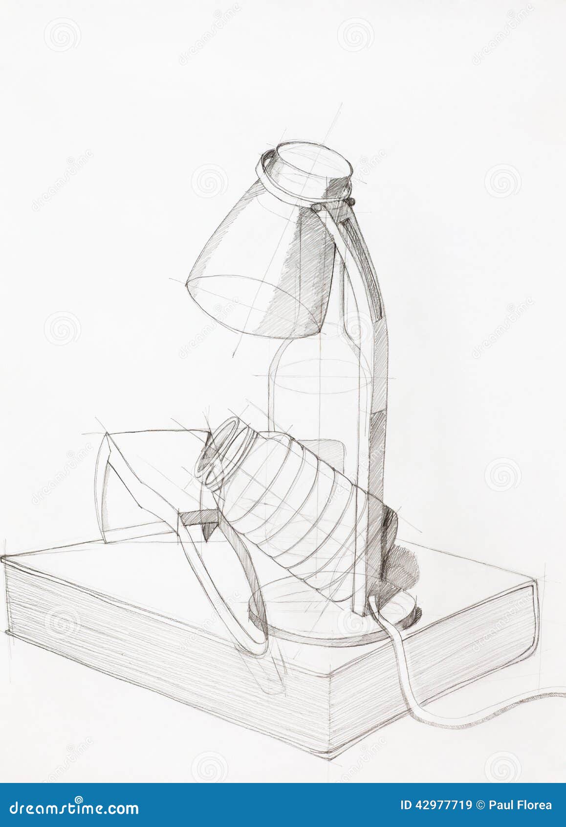 Pencil Sketch, Composition with Objects Stock Image - Image of five ...