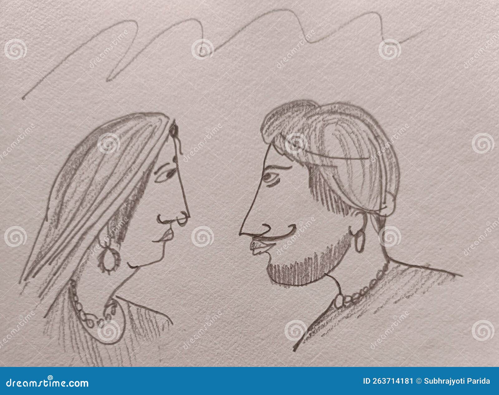 A Pencil Sketch of a Man and Woman Stock Image - Image of sketch, girl ...