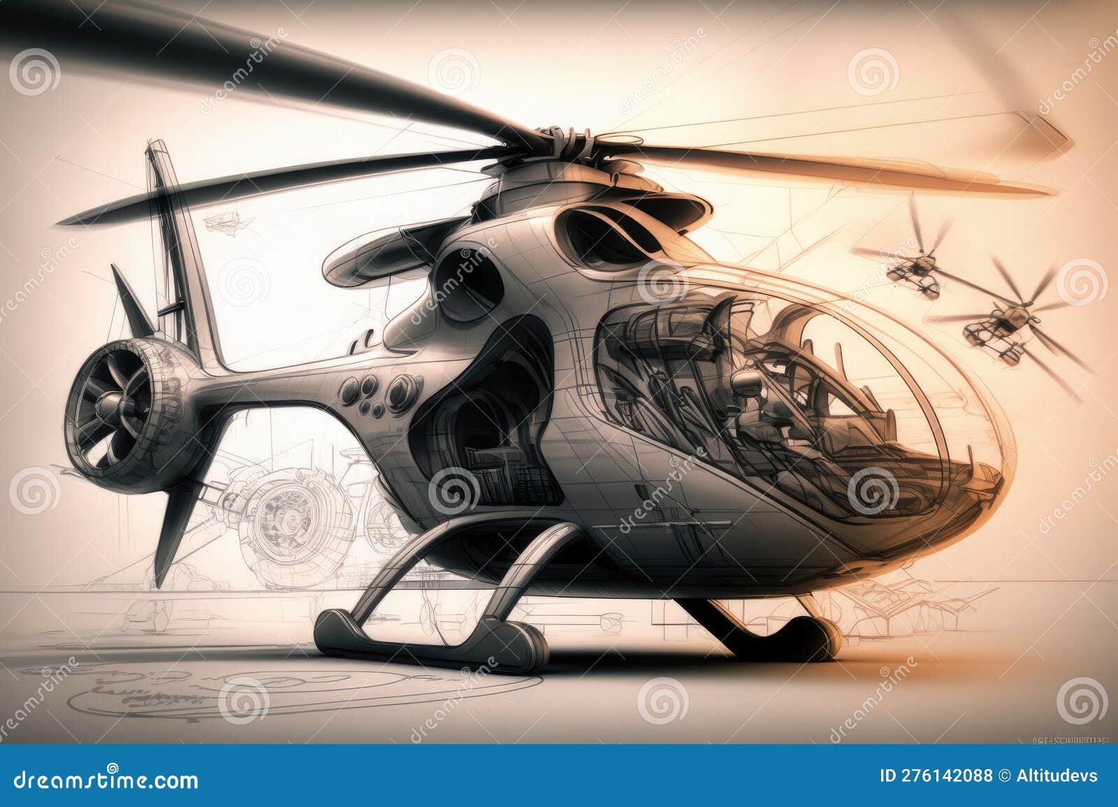 A Pencil Sketch of a Modern and Sleek Chopper, with the Design Elements ...
